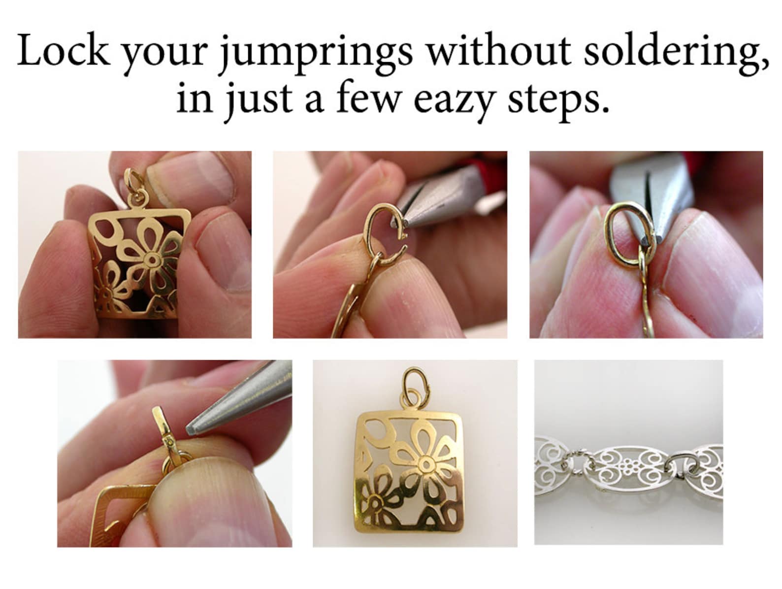 10pcs Sterling Silver Lock in Jump Rings Round - Sterling Silver 925 ...