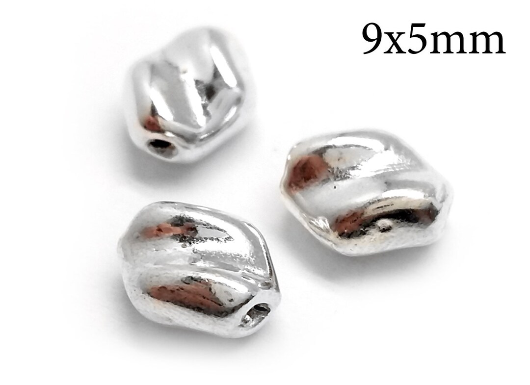 5pc Sterling Silver 925 Bead - Hollow Bead Tube 9x5mm Shiny Silver 925 ...