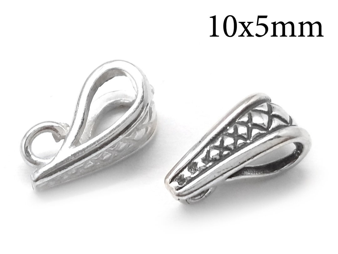 5pcs Loop Pendant Bails Sterling Silver 925, Pendant Connection - Size ...