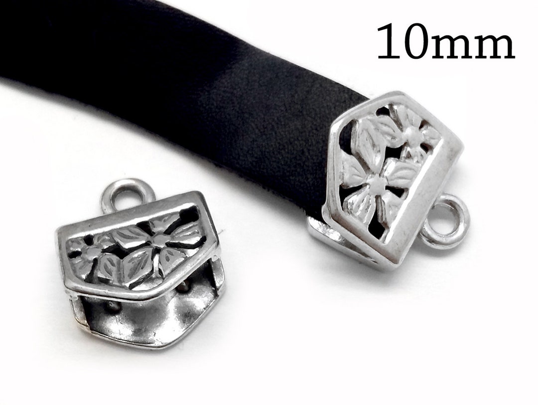 2pcs Sterling Silver 925 End Cap for 10mm Flat Leather Cord - JBB ...