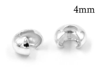 Sterling Silver Crimp Cover Beads Crimp Beads and Covers Crimp Cover ...