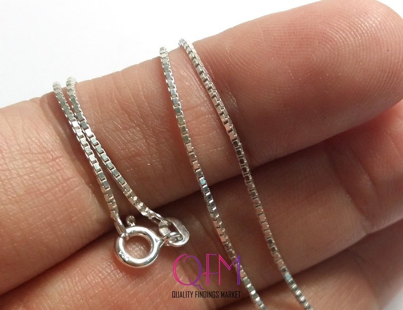 Sterling silver 925 necklace delicate Venetian chain 0.8mm | Etsy