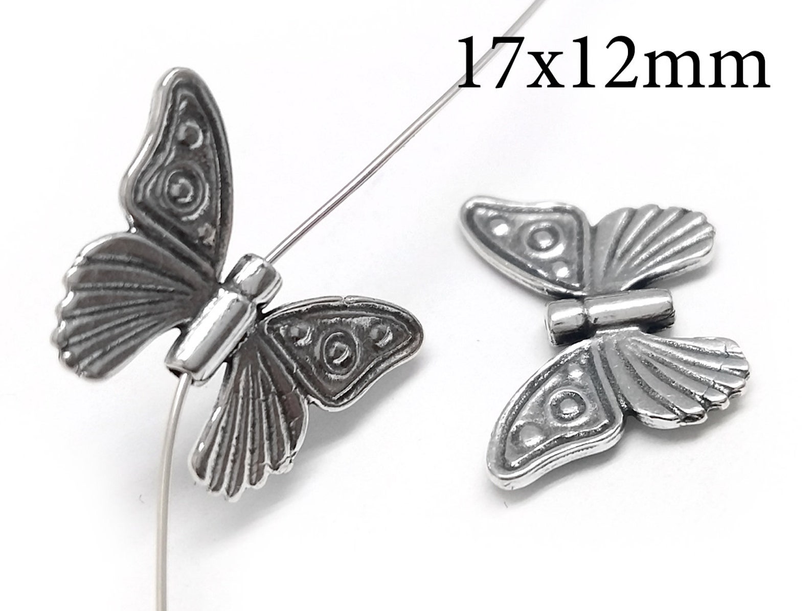 2pcs Sterling Silver 925 Bead Butterfly Tubes Size 17x12mm - Etsy