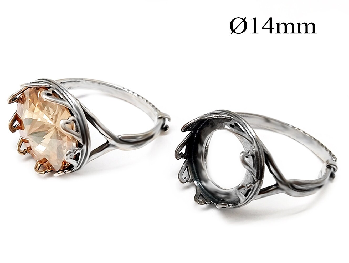 1pc Sterling Silver 925 Adjustable Round Hearts Locking Ring - Etsy