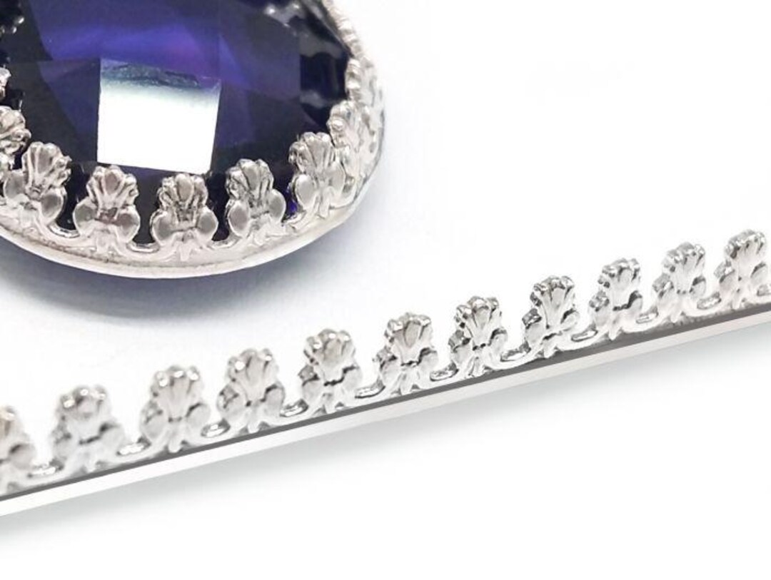 1pc Fine Silver 999 Casted Gallery Bezel Wire With Vintage Pattern 73mm ...