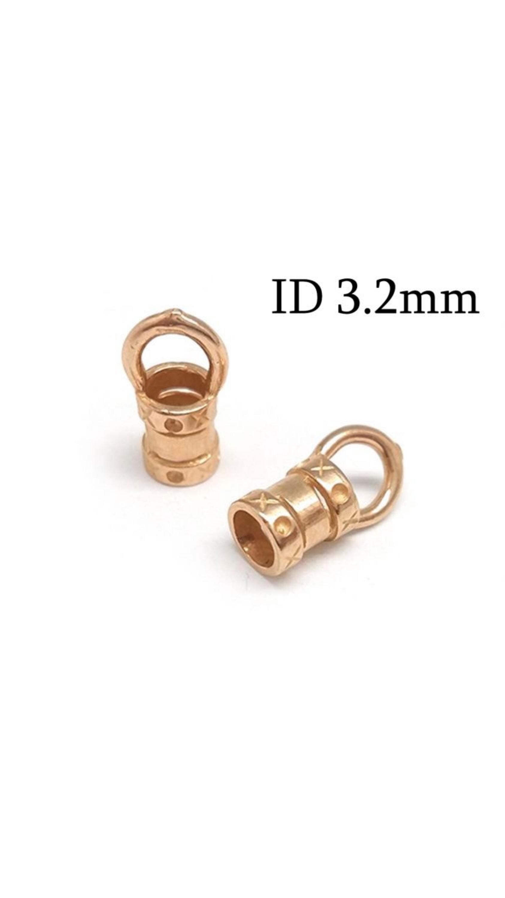 4pcs Crimp End Cap, ID 3.2mm, Brass End Cap, JBB Findings, Cord End ...
