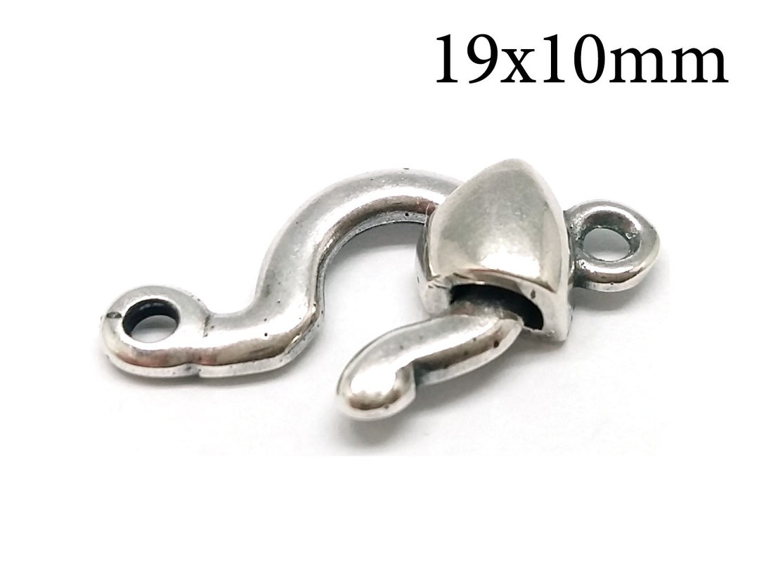 2sets Sterling Silver 925 Hook and Eye Clasp 19x10mm, Hook and Eye ...