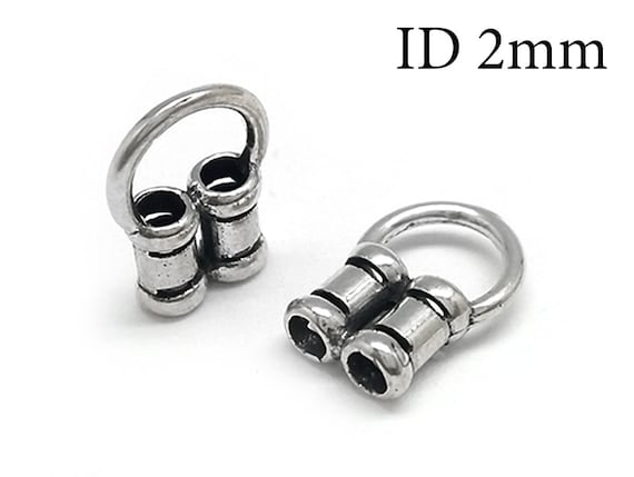 4pcs Sterling Silver 925 Crimp Double End Caps With 1 Loop ID - Etsy
