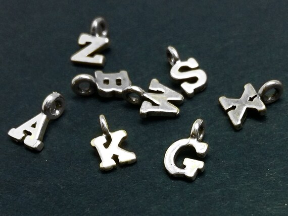 Sterling Silver Letter Charm Alphabet Charm ABC Letter | Etsy
