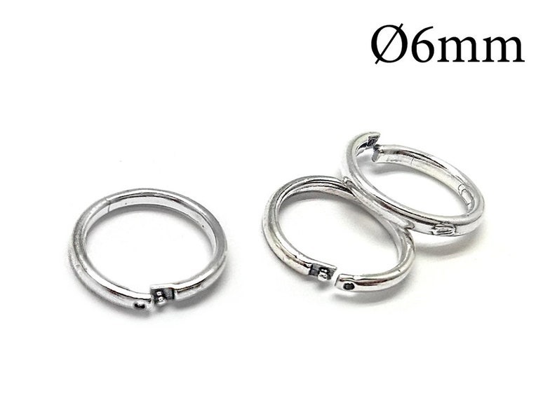 10pcs Sterling Silver Lock in Jump Rings Round Sterling | Etsy