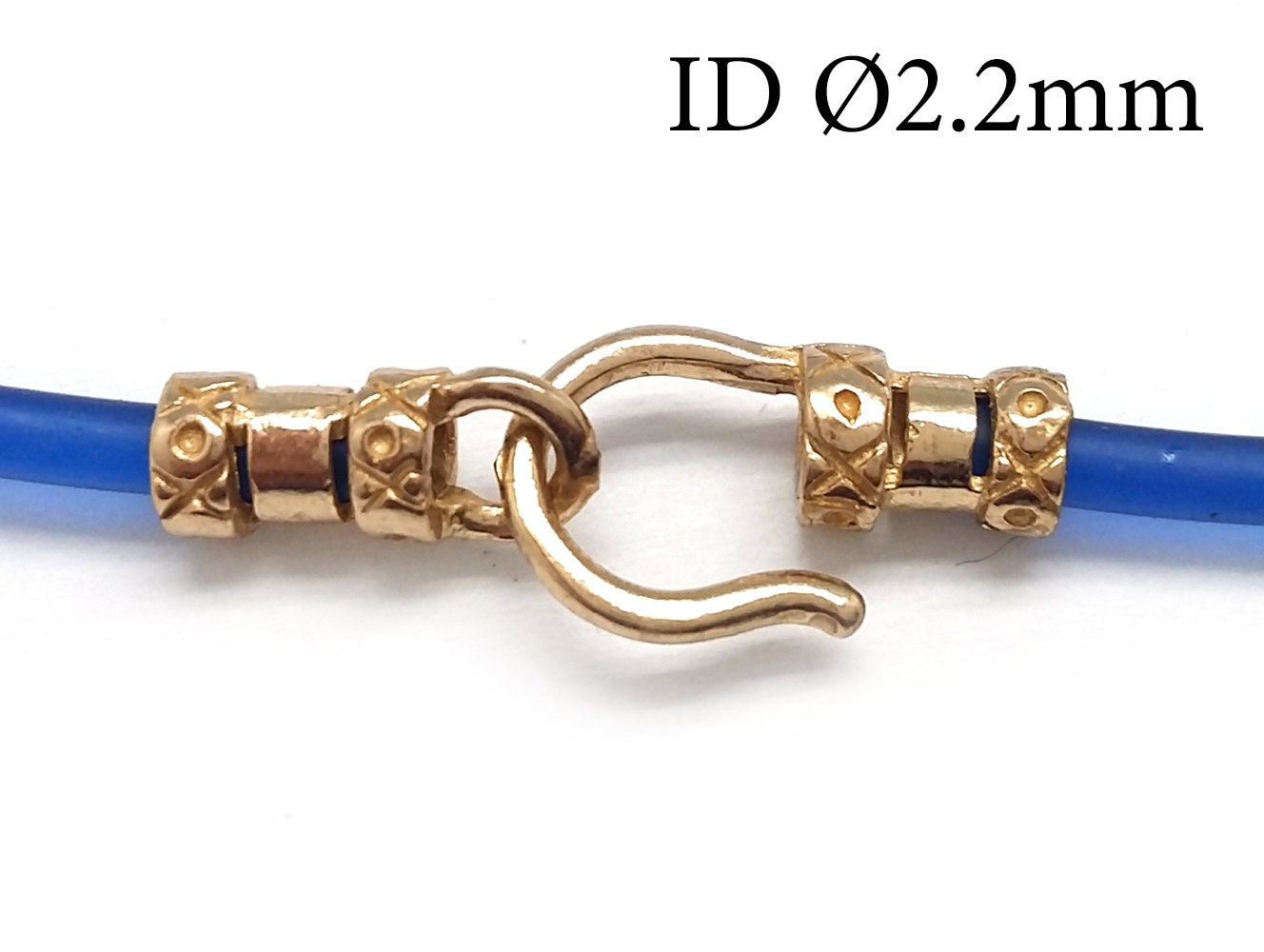 3sets Brass Ends Hook Eye Crimp End Caps, Inside Diameter of 1mm, 2mm ...