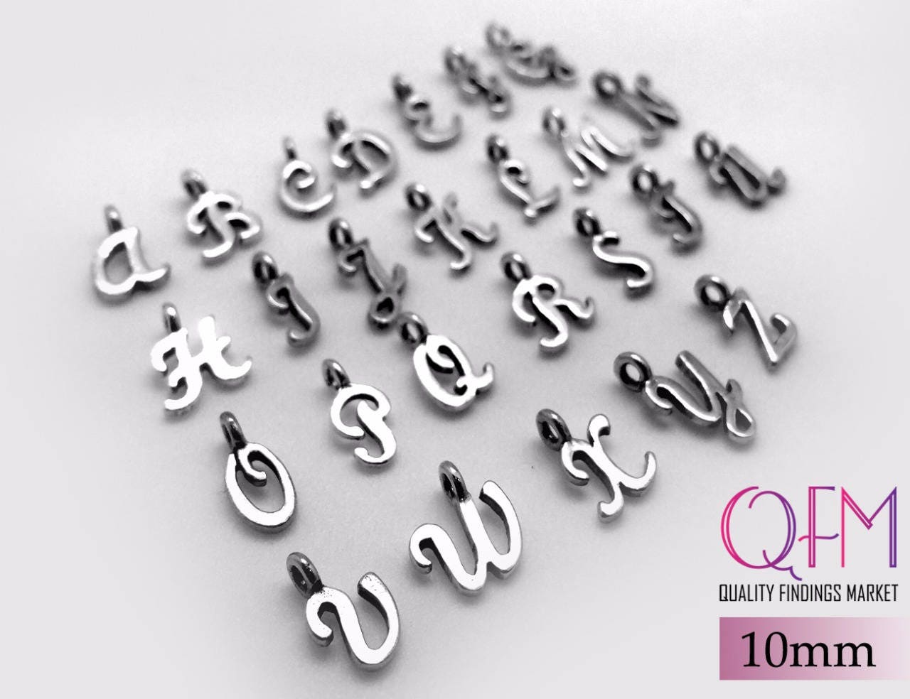 Sterling Silver Letter Charm Alphabet Charm ABC Letter - Etsy