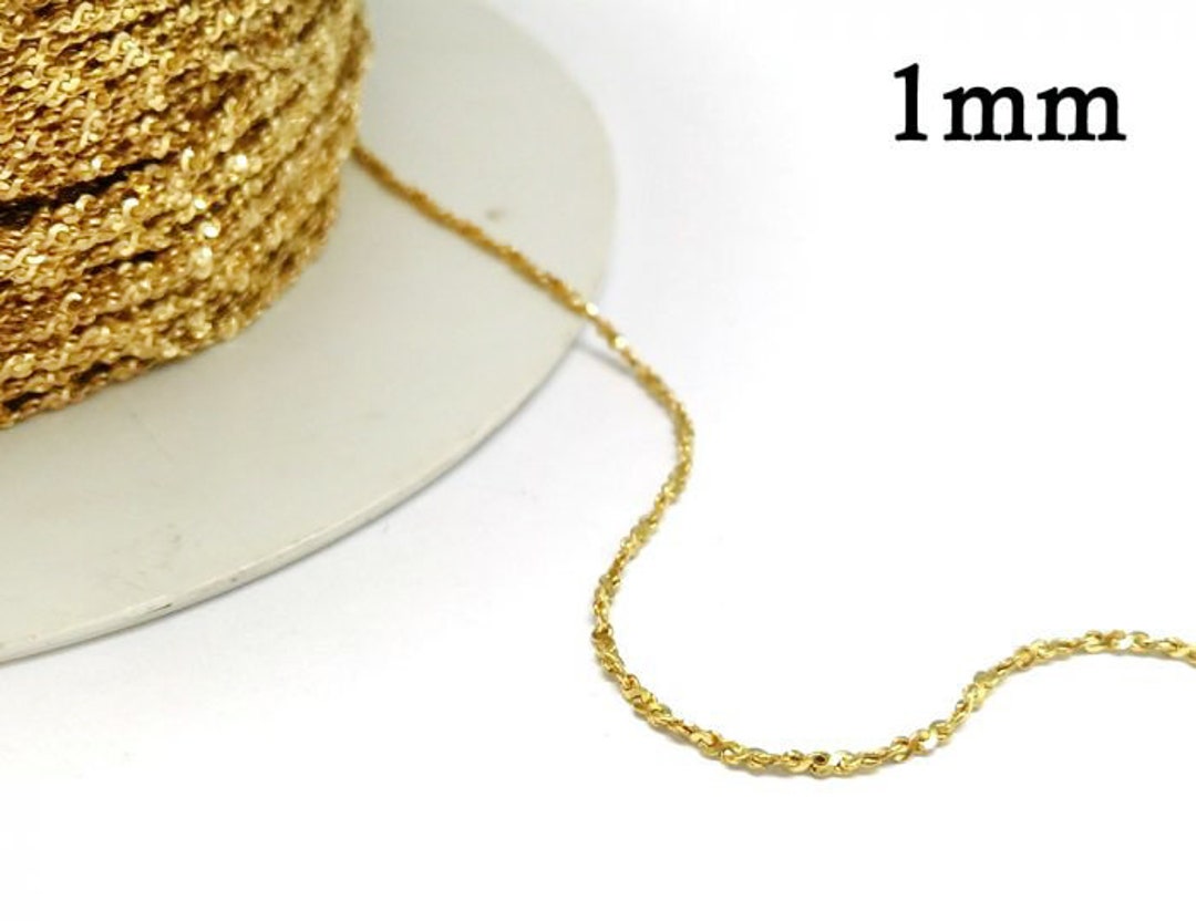 1meter Gold Filled 14K Serpentine Chain 1mm Unfinished, Serpentine ...