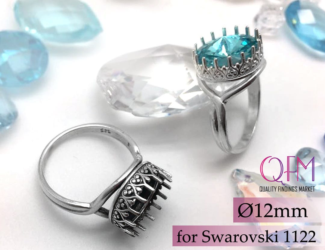 Round Bezel Cup Ring 12mm Sterling Silver 925 Size 8US Antique or Shiny ...