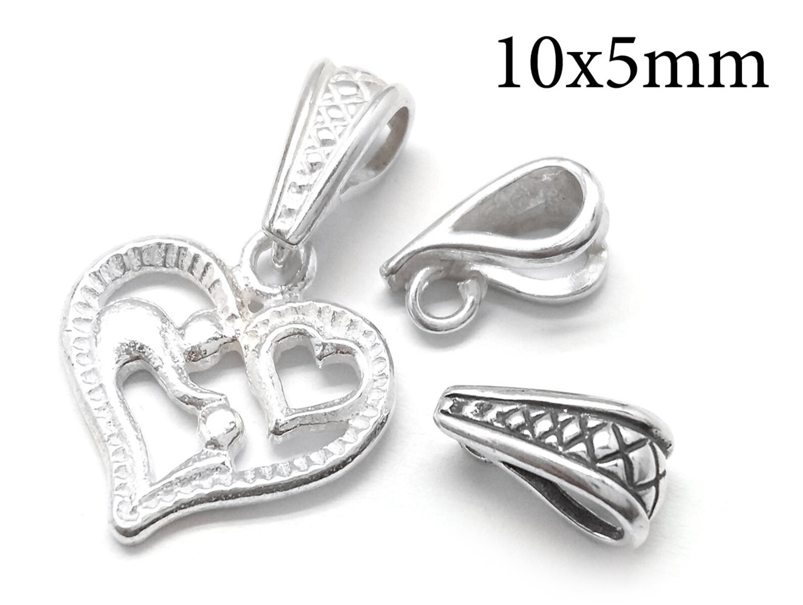 5pcs Loop Pendant Bails Sterling Silver 925 Pendant - Etsy