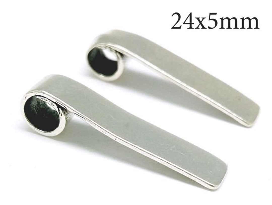 2pcs Sterling Silver 925 Tube Top Bail 24x5mm - Pendant Link Connector ...