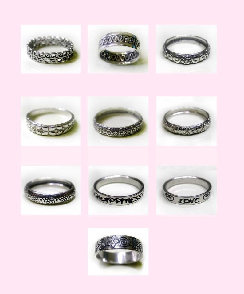 1pc Silver Ring, Silver Engraved Ring, Flowers Pattern Sterling Silver ...