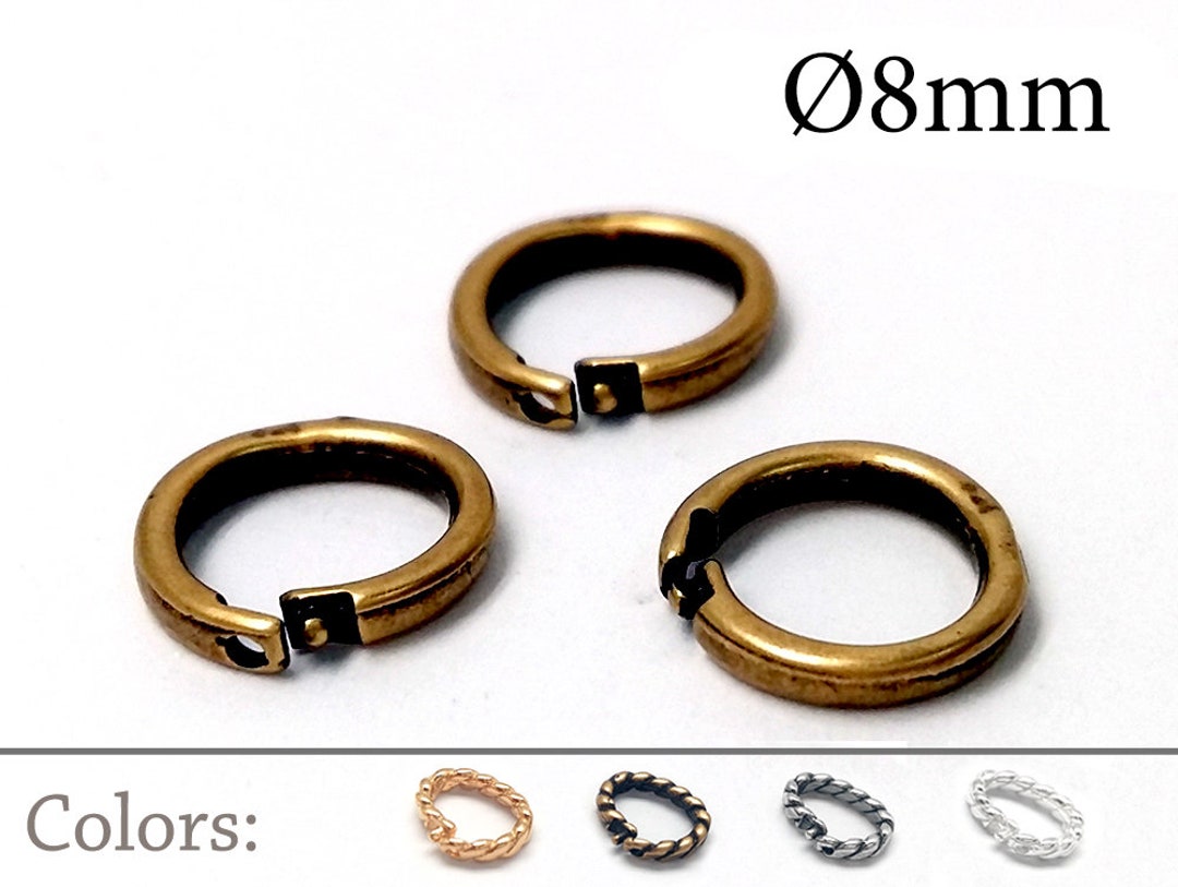 10pcs Round Open Lock in Jump Rings Brass Inside Diameter 8mm, Link ...