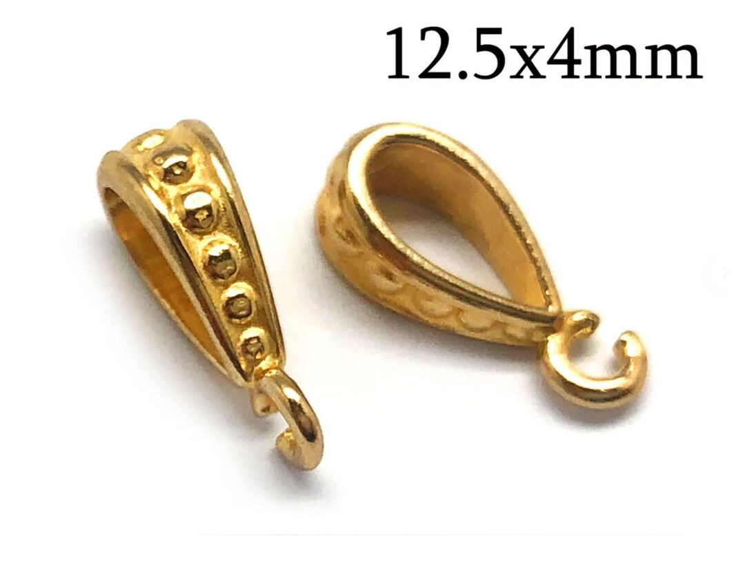 1pc 14K Solid Gold Bail With Loop: Pendant Link Connector (12.5x4mm Id3 ...