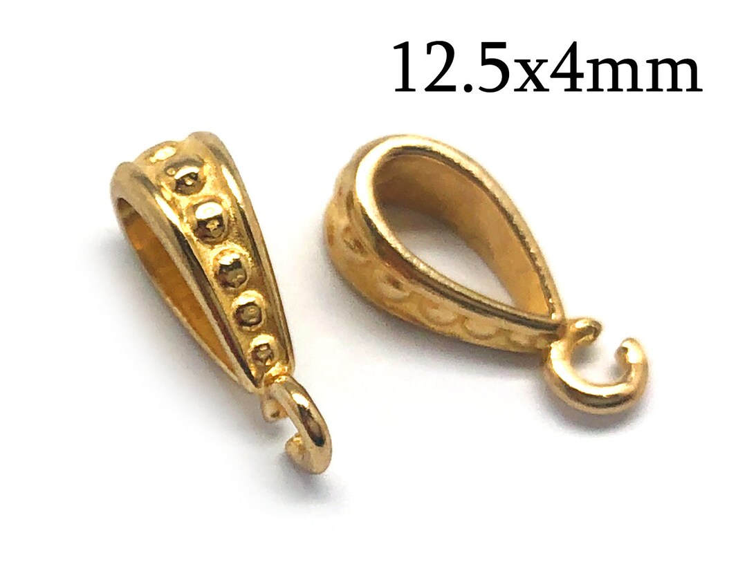 10pcs Brass Pendant Bail With Loop Size 12.5x4mm Id3.3mm - Bail ...