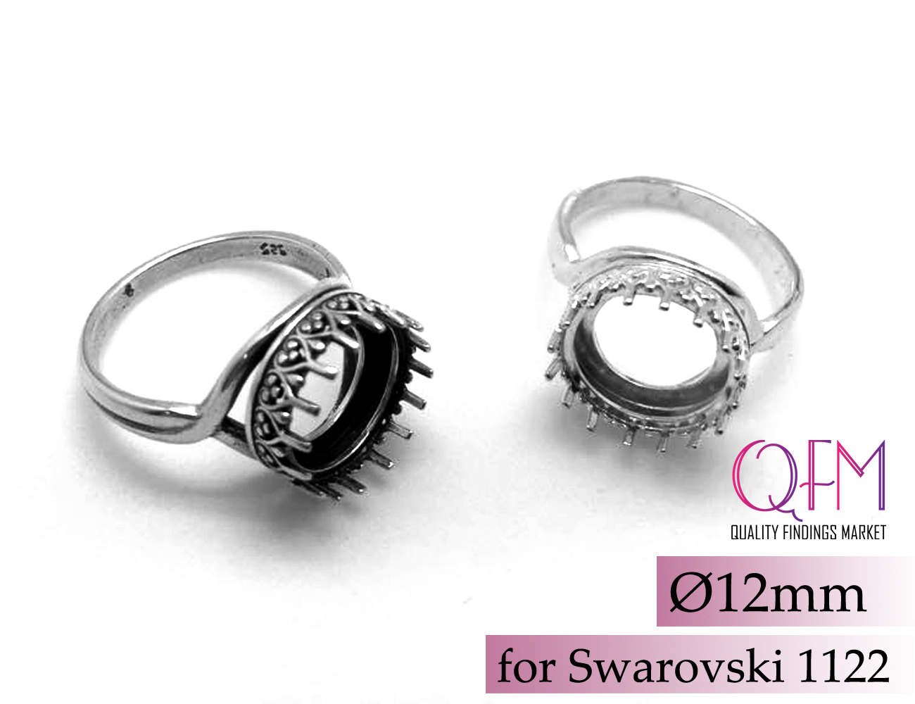 Round Bezel Cup Ring 12mm Sterling Silver 925 Size 8US - Etsy