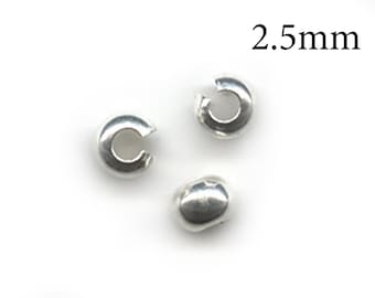 Sterling Silver Crimp Cover Beads Crimp Beads and Covers Crimp Cover ...