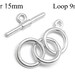2sets Sterling Silver 925 Three Loops Toggle Clasp Loop 9mm Bar 15mm ...