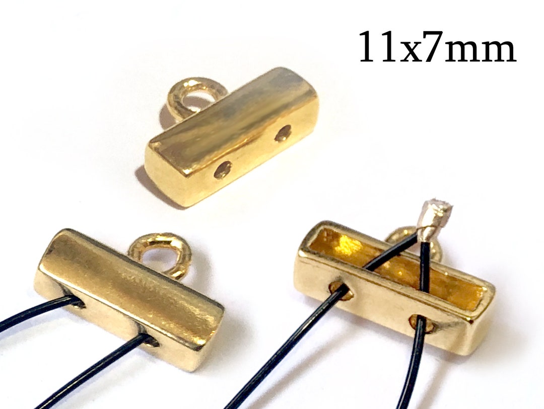 4pcs Brass 2-strand Spacer End Bar 11x7mm With Hole 1mm, Connector ...