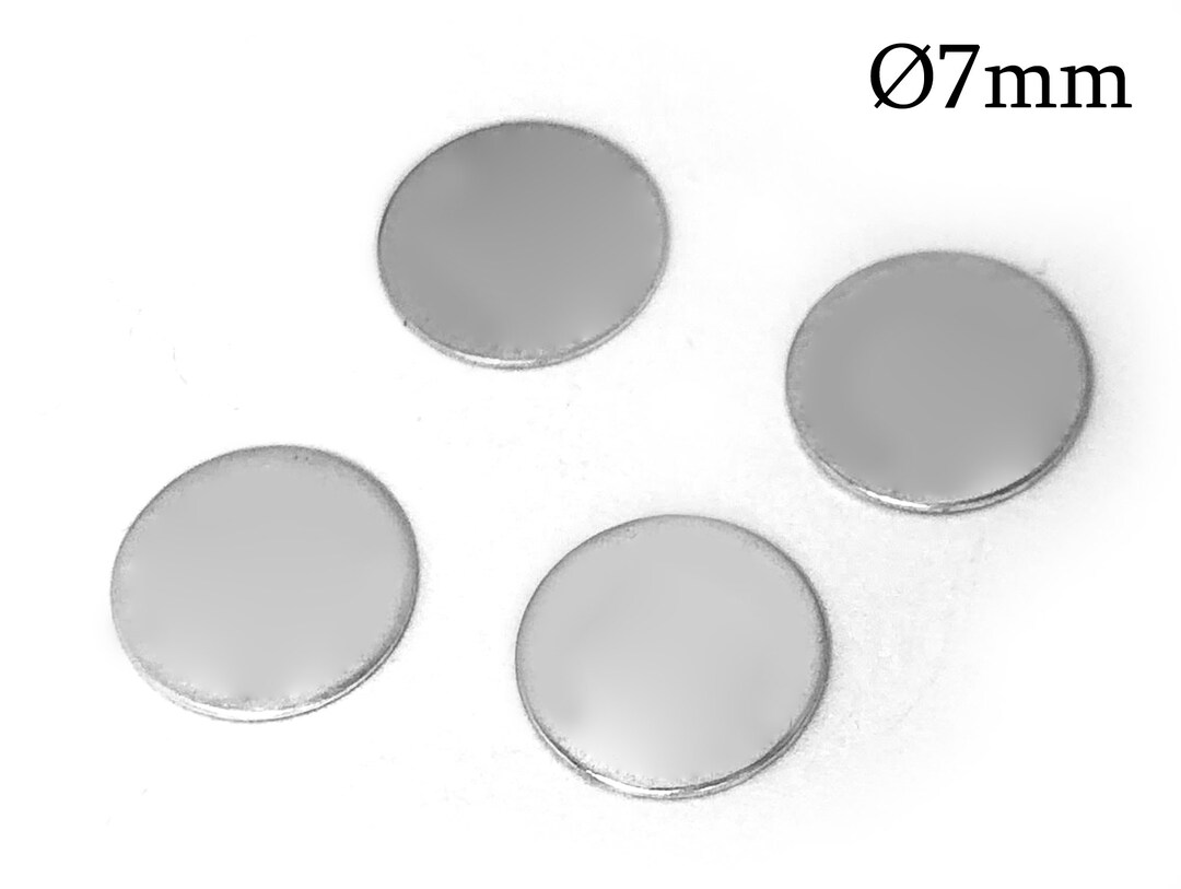 10pcs Sterling Silver 925 Round Blanks Pendant Disc 7mm, Shiny Silver ...