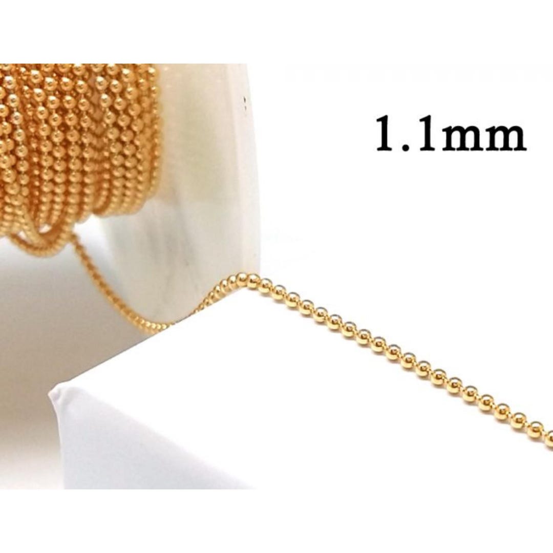 1meter Gold Filled 14K Ball Chain Unfinished 1.1mm, Gold Bead Chain ...