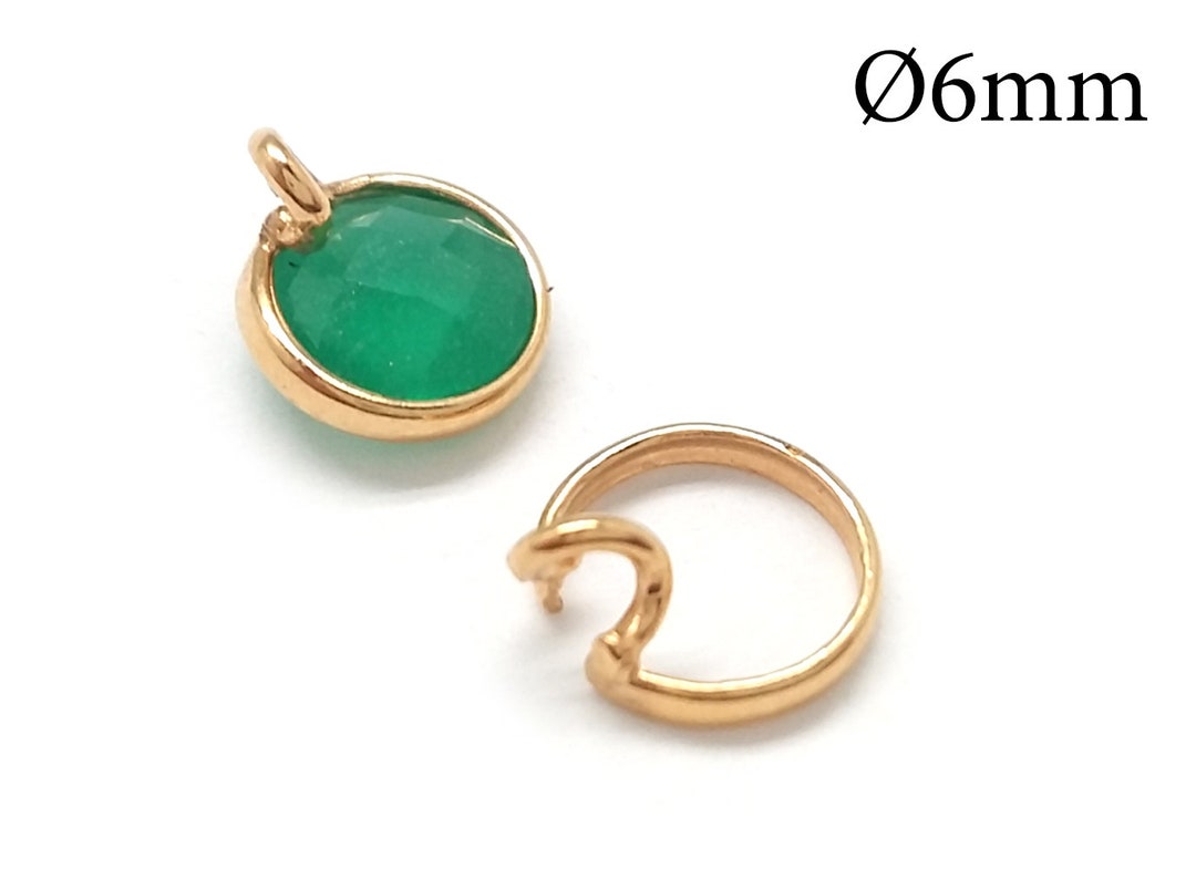 10pcs Vermeil Crimp Bezel Cup 6mm Round With Vertical Loop - Jewelry ...