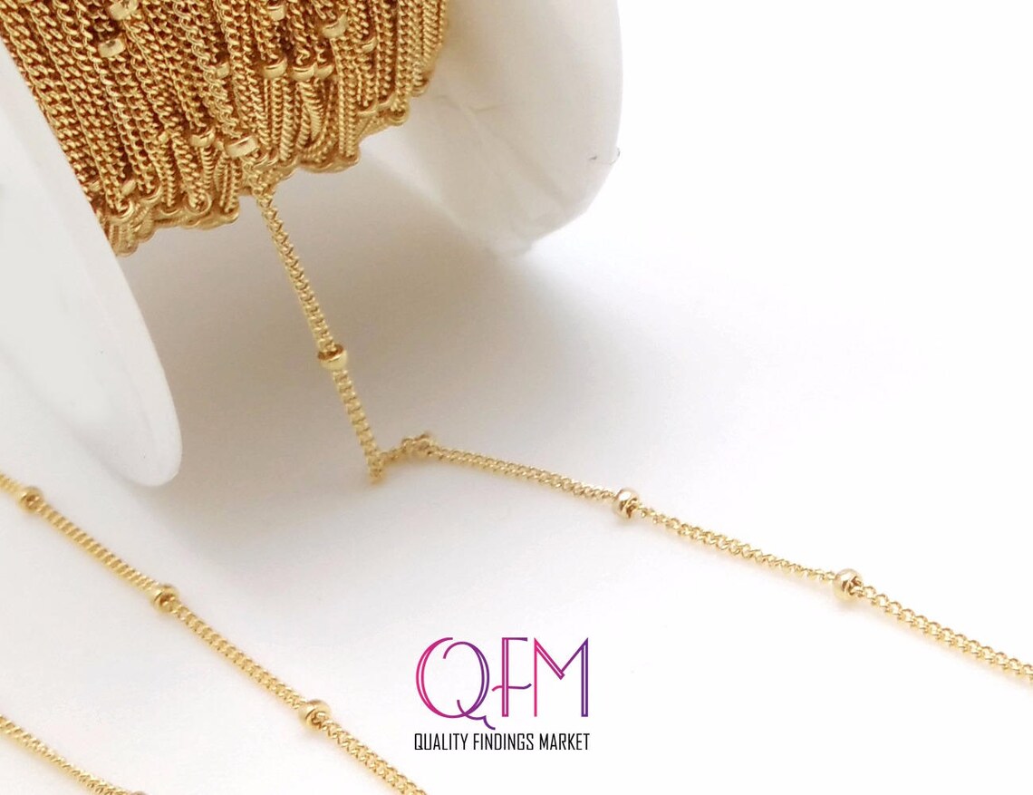 1m 3.28 Feet Gold Filled Beaded Chain 1mm 1.7mm Bead - Etsy