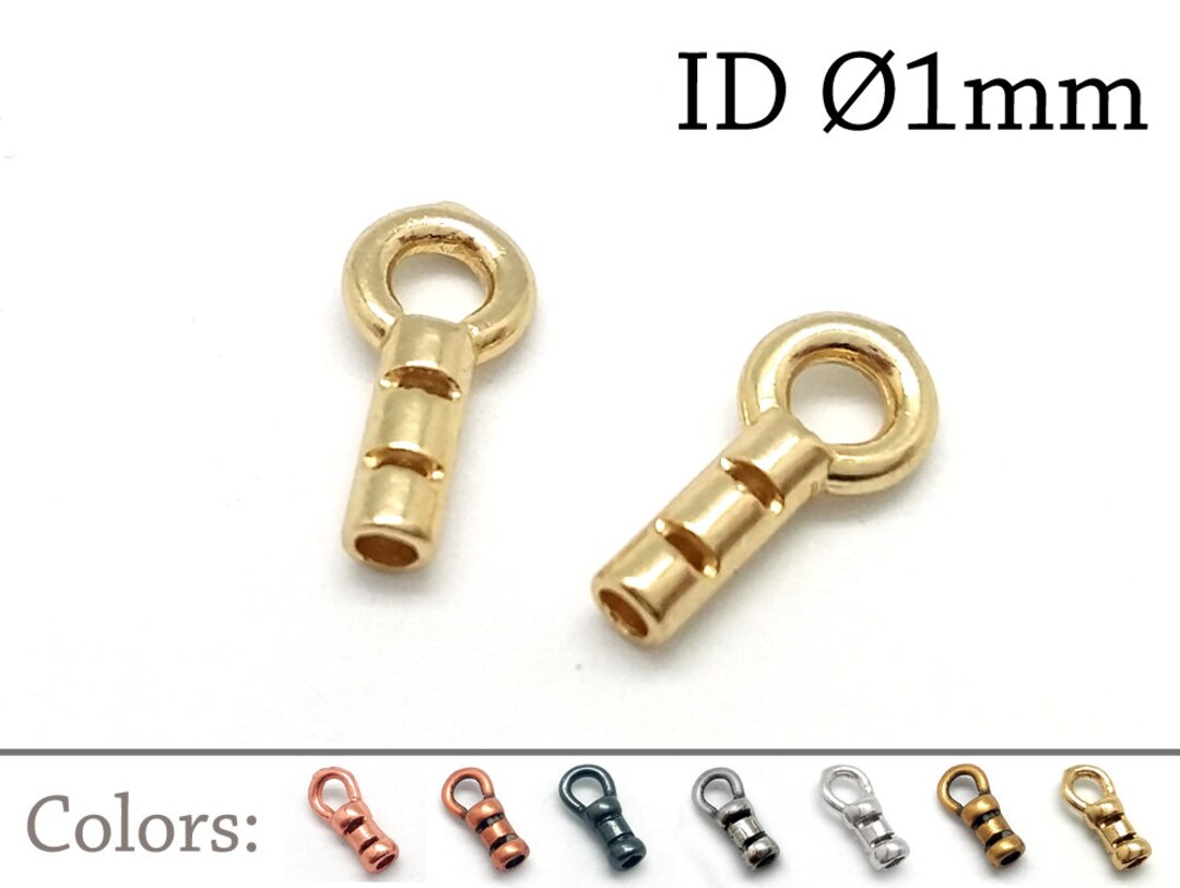20pcs Crimp End Cap, ID 1mm, Brass End Cap, JBB Findings, Cord End Caps ...