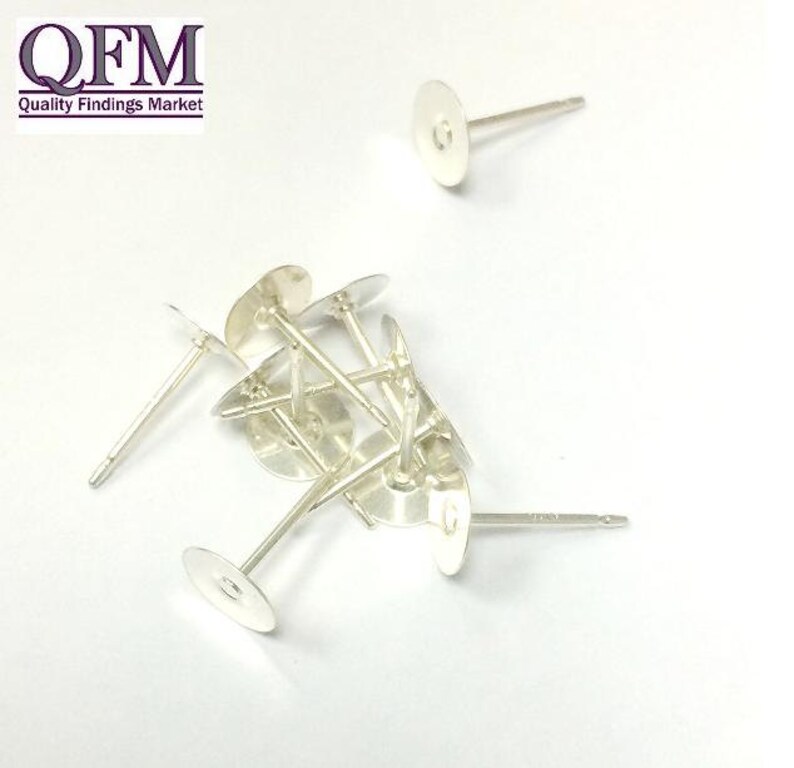 10Pairs Sterling Silver 925 Earring Posts Flat Back 6mm | Etsy