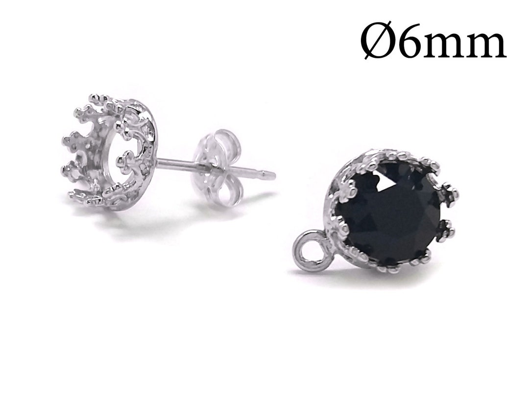 4 piezas 2 pares de plata de ley rodiada 925 con forma de copa de bisel ...