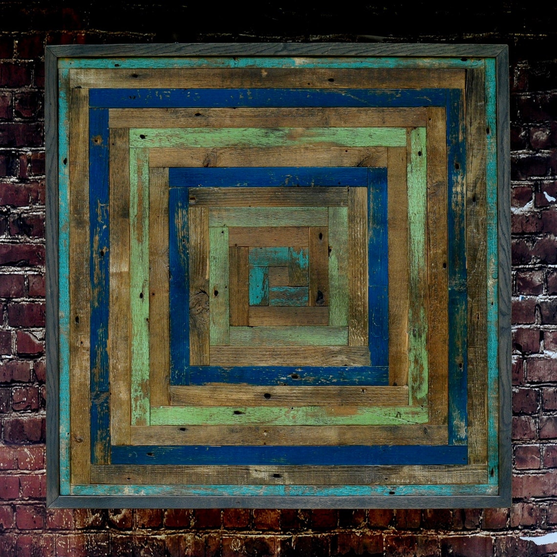 Dark Blue Square Wall Art, Geometric Wall Art - Etsy UK