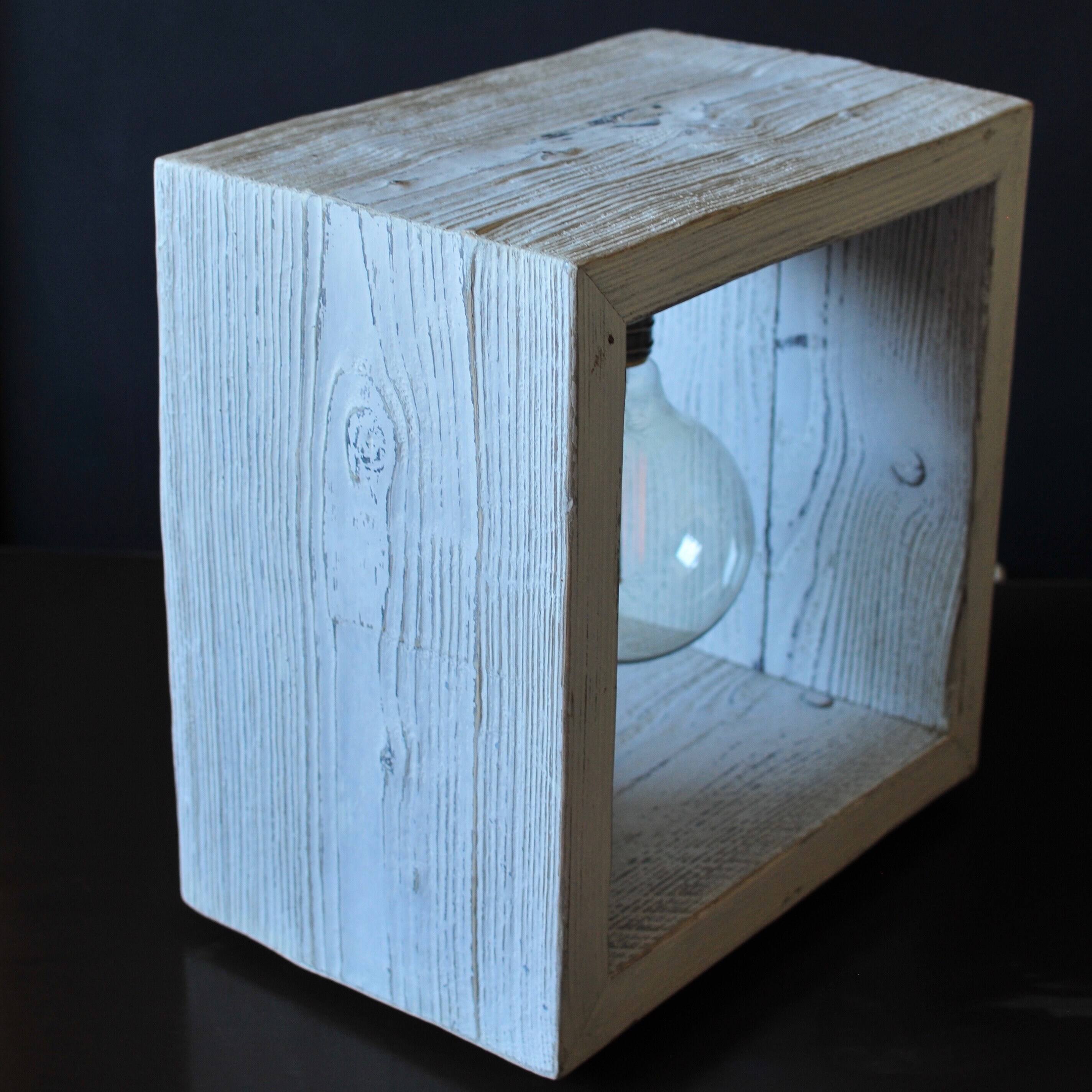 Box Lamp - Rustic Wood Home Decor - Etsy UK