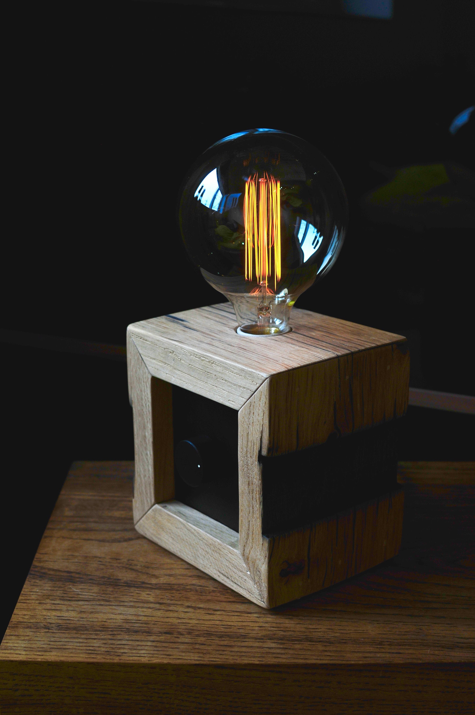 Reclaimed Oak Lamp - Etsy