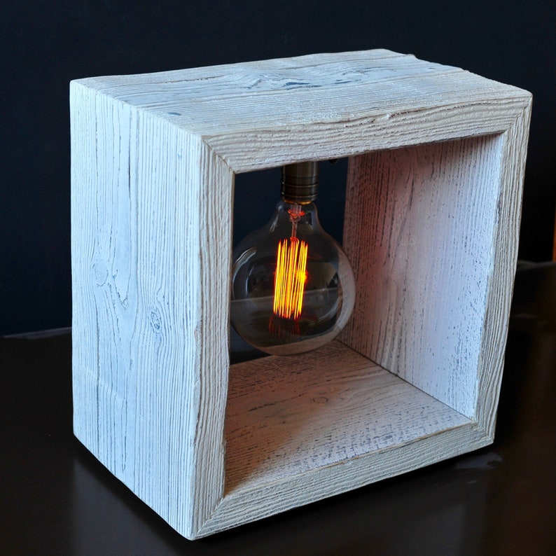 Box Lamp Rustic Wood Home Decor - Etsy
