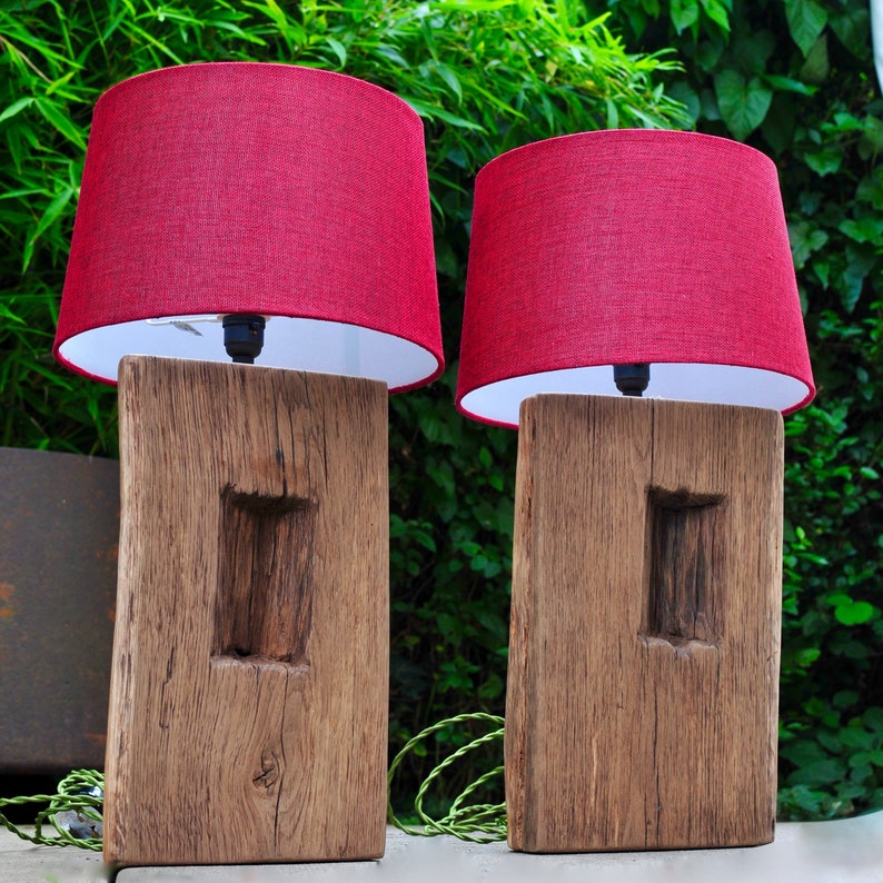 Rustic Oak Lamp - Etsy