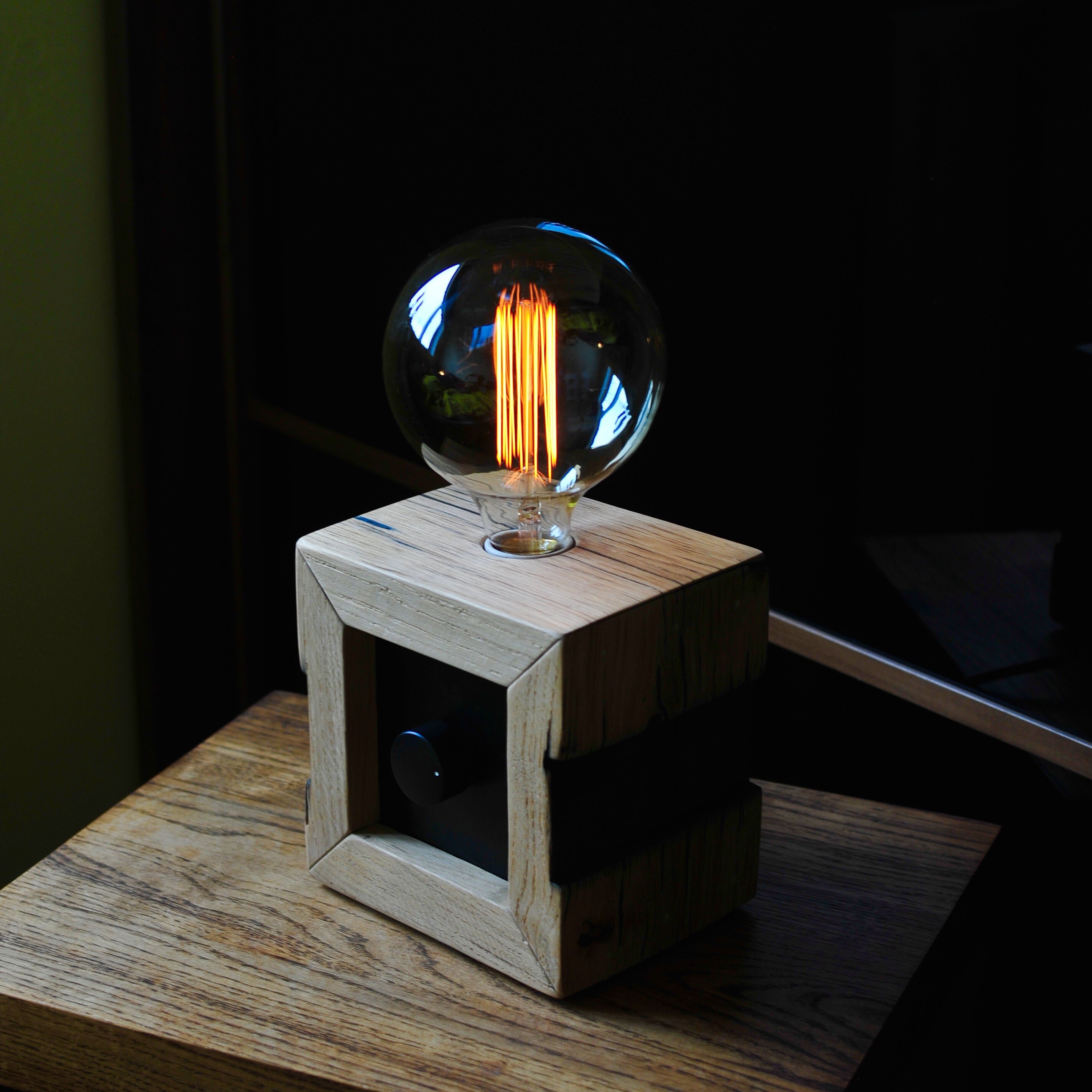 Reclaimed Oak Lamp - Etsy