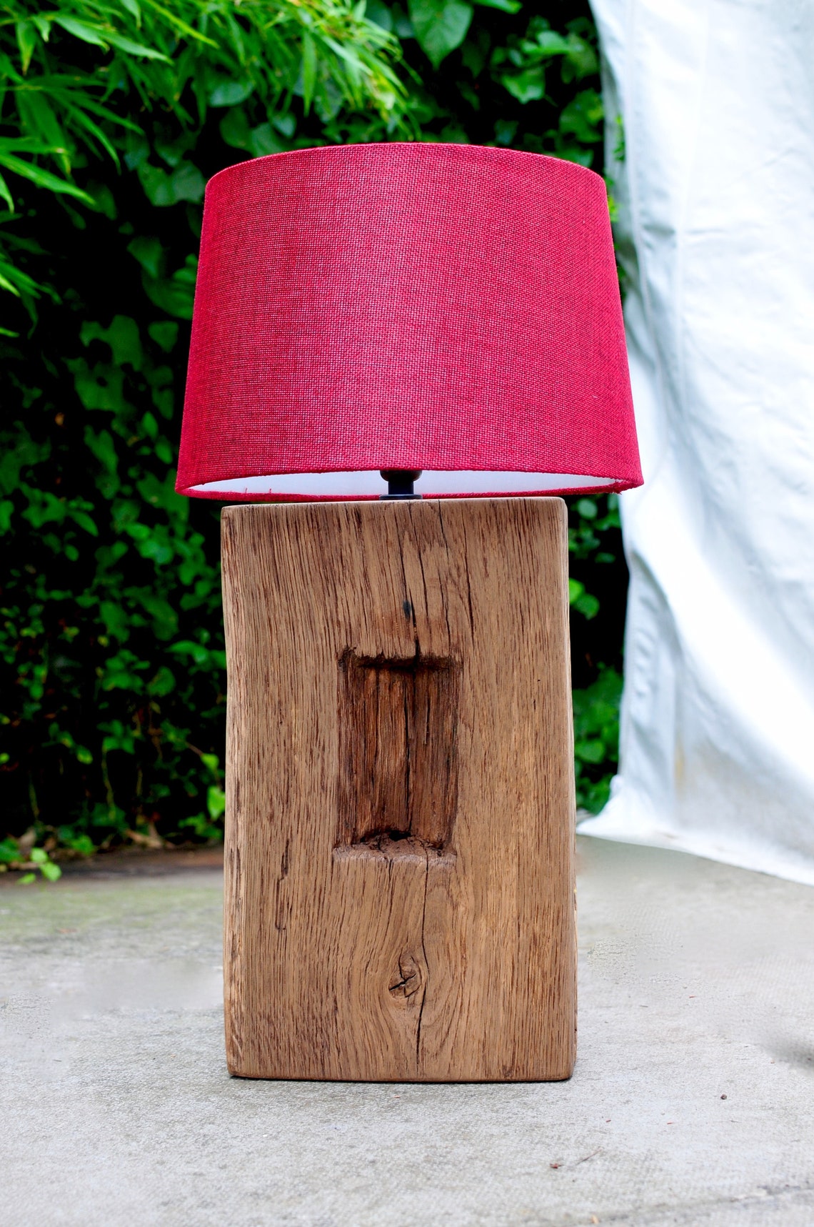 Rustic Oak Lamp - Etsy
