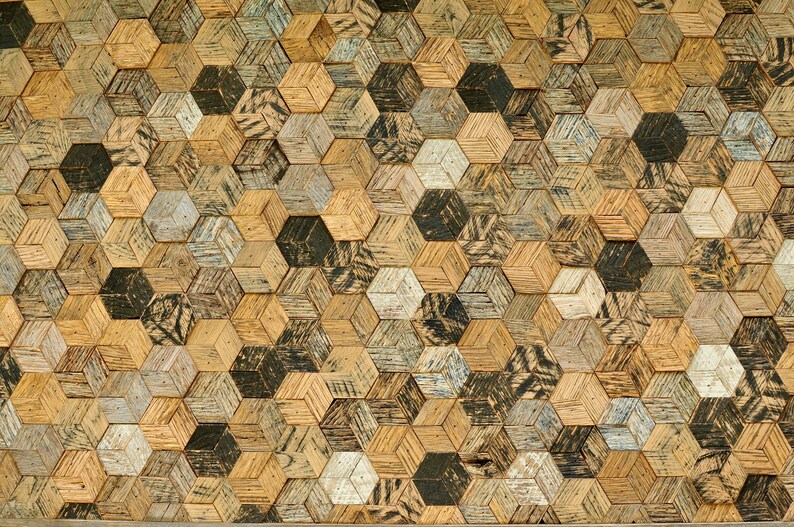 Rectangular Hexagon Geometric Wall Art - Etsy