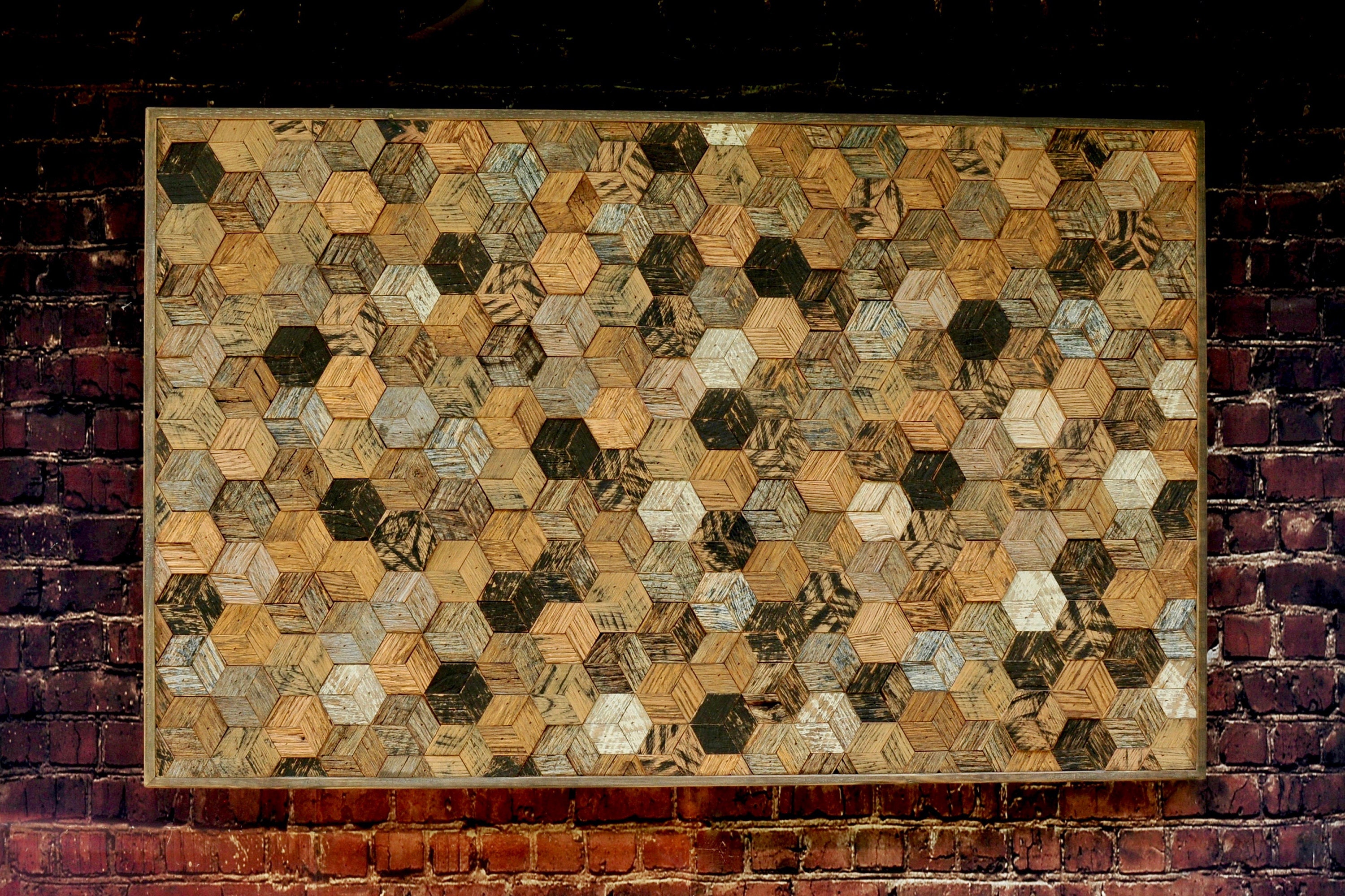 Rectangular Hexagon Geometric Wall Art - Etsy