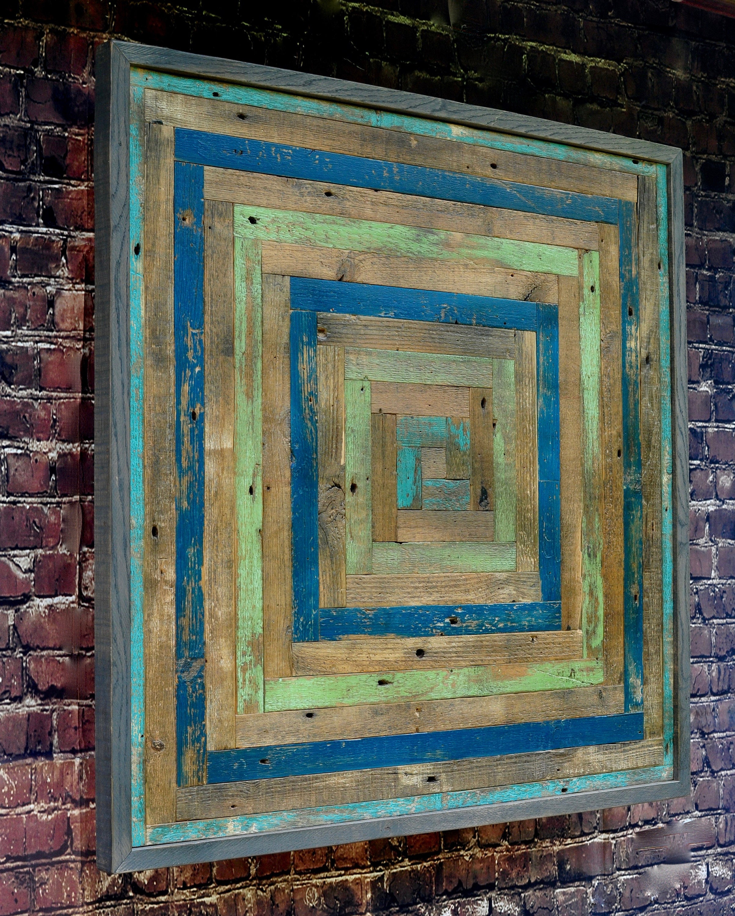 Dark Blue Square Wall Art, Geometric Wall Art - Etsy UK