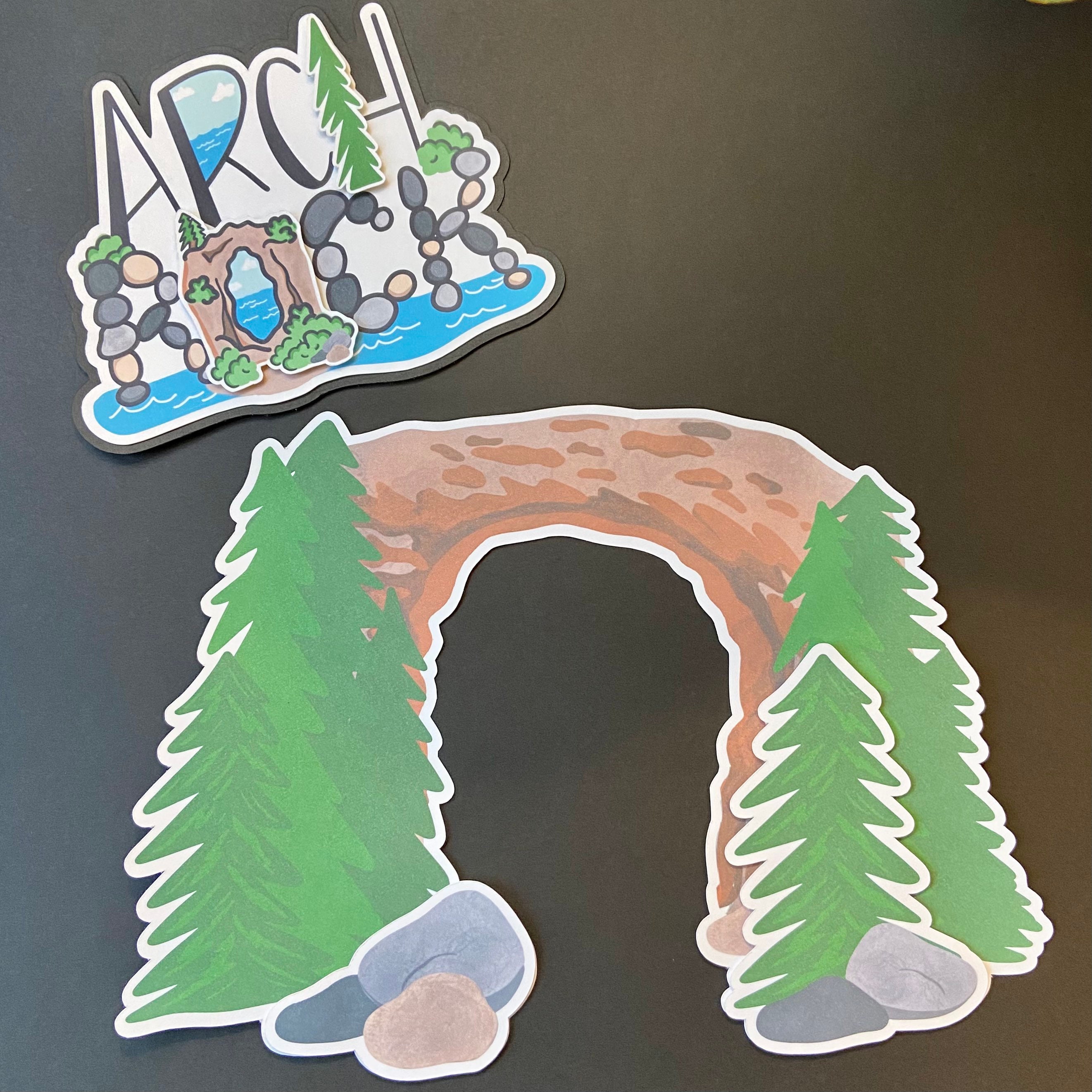 Mackinac Island Arch Rock Layered Title and Frame - Etsy