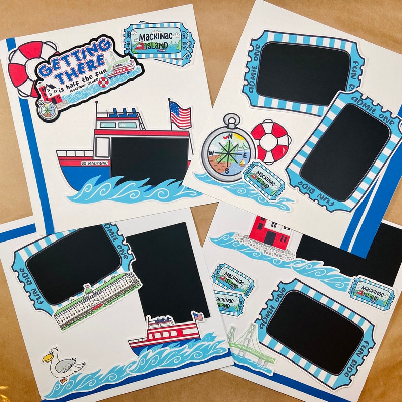 Mackinac Island Ferry Scrapbook Kit Getting There is Half - Etsy