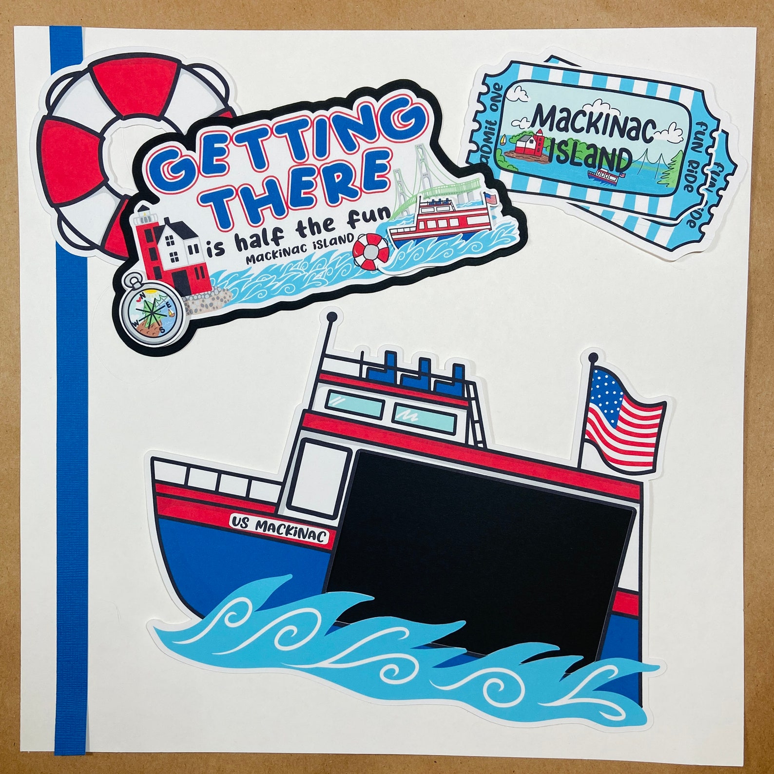 JD131 Mackinac Island Scrapbook Layered Title - Getting There is Half ...