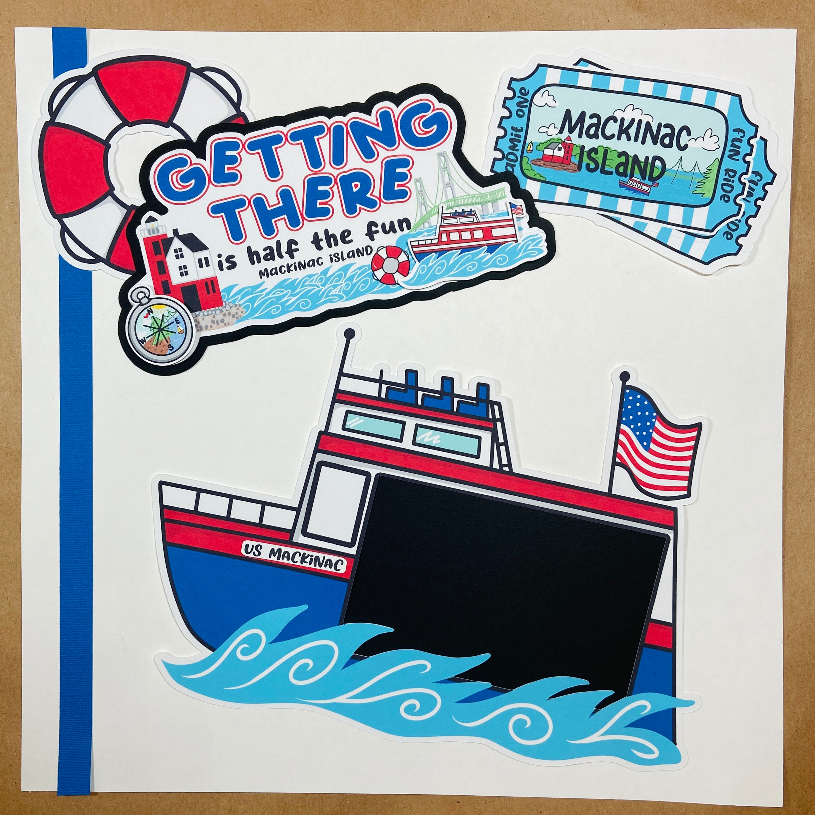 JD131 Mackinac Island Scrapbook Layered Title - Getting There is Half ...