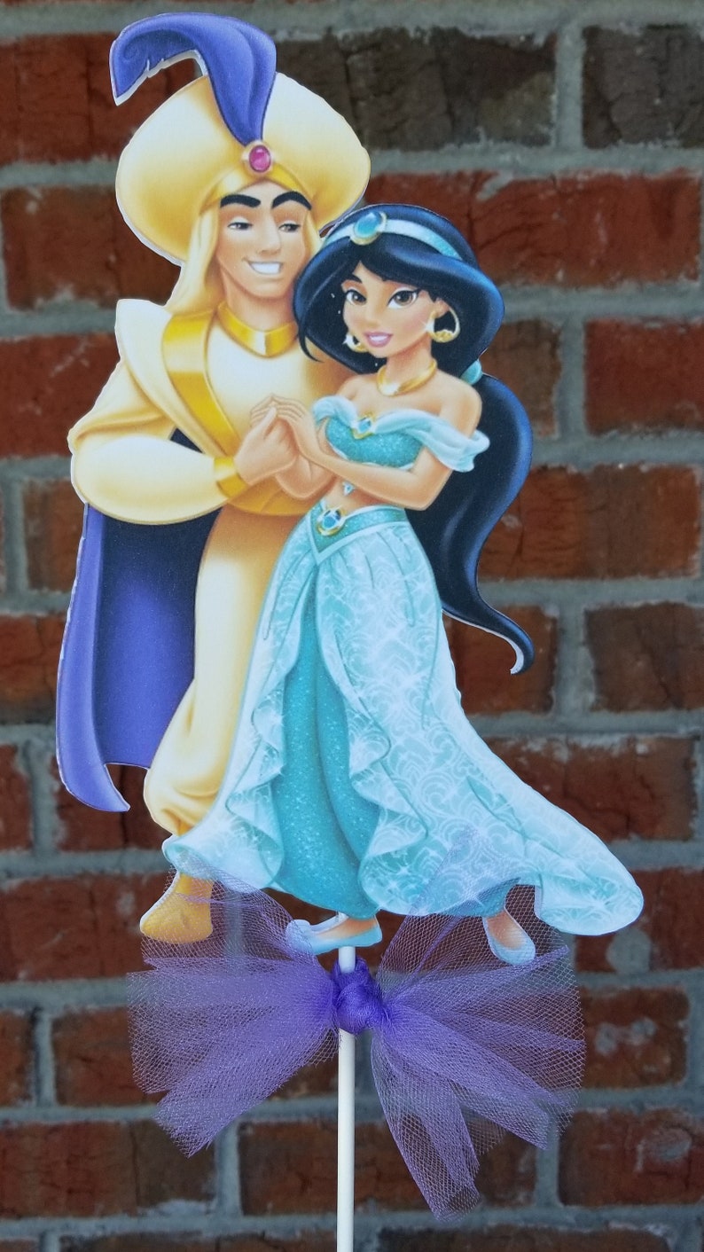 1 Disney Aladdin and Jasmine Cake Topper or Centerpiece Pick - Etsy
